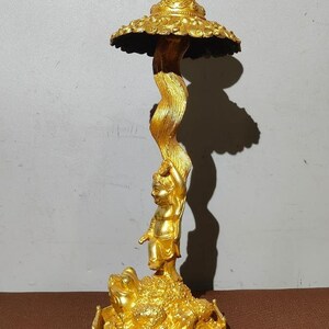 Chinese Antique Pure Hand-carved Pure Copper Gilt Toad Sculpture ...