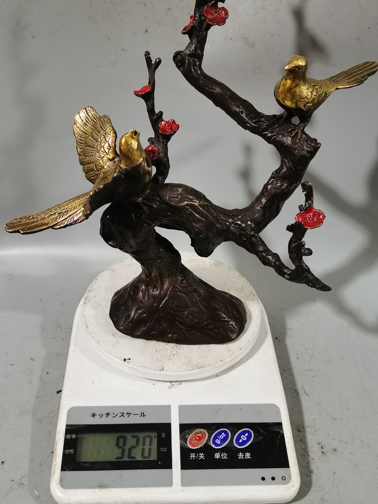Ancient Chinese Pure Copper Statue,magpie Plum Blossom Living Room ...
