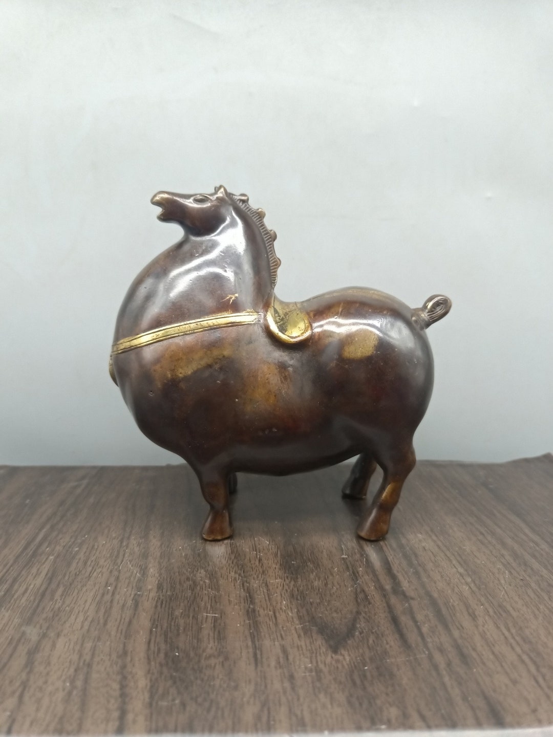 Chinese Antique Pure Copper Tanghorse Statue Pure Hand Carved Bronze ...
