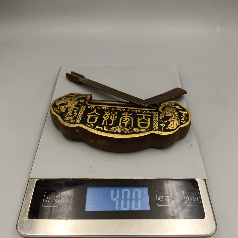 Chinese Antique Pure Hand-carved Copper Lock Yuanbao Copper - Etsy