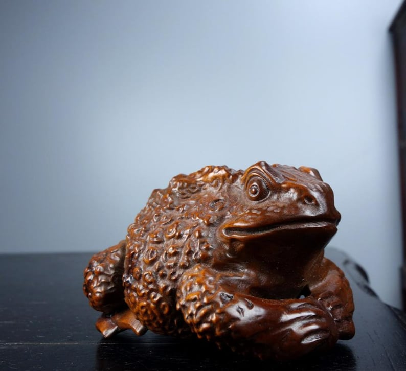Collection of Boxwood Fine Carved Toad Statue,exquisite and Unique ...