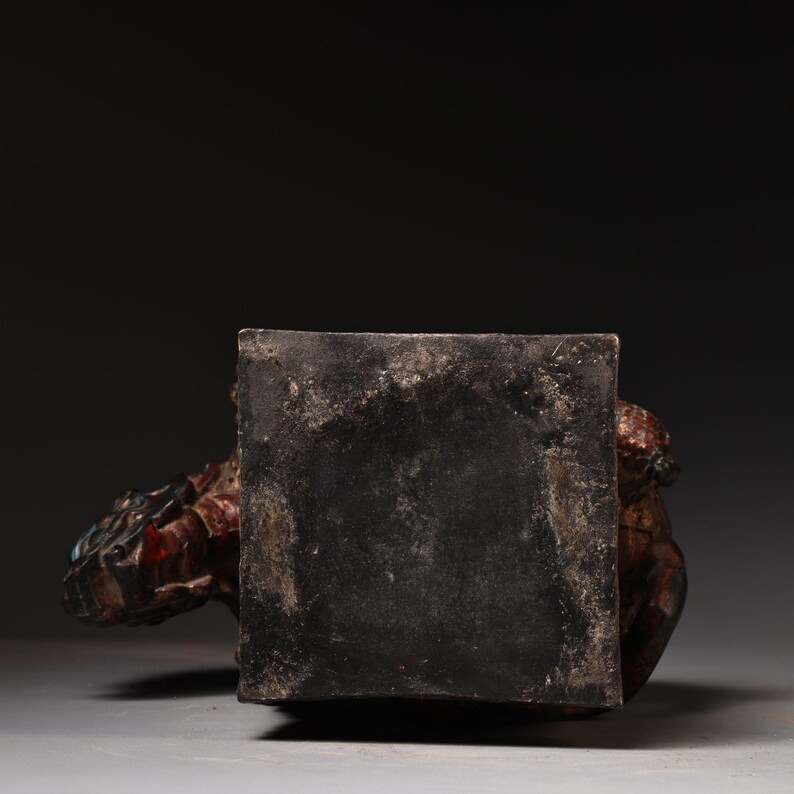 Chinese Antique Hand Carved Pure Copper Auspicious Beast Statue ...