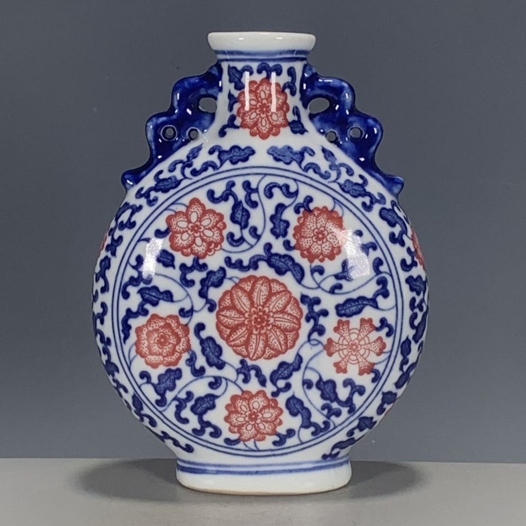 Blue and White Porcelain Vase Pure Hand-painted Ceramic Flower Vase ...