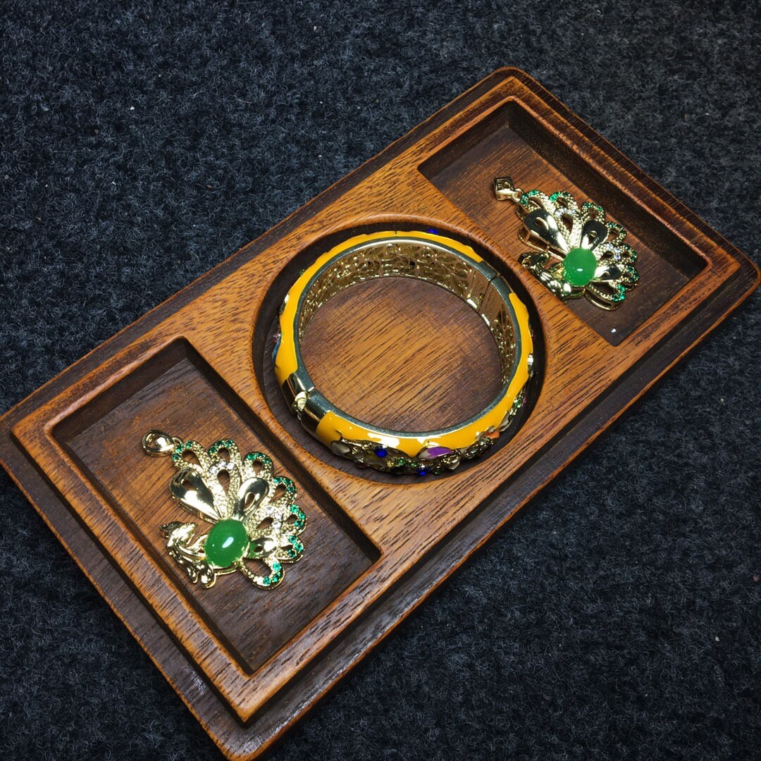 Chinese Statue Hand Carved Rosewood Inlaid Gems Box,cloisonne Inlaid ...