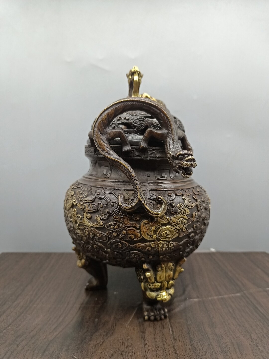 China Antique Collection Handcrafted Large Exquisite Rare Pure Copper ...