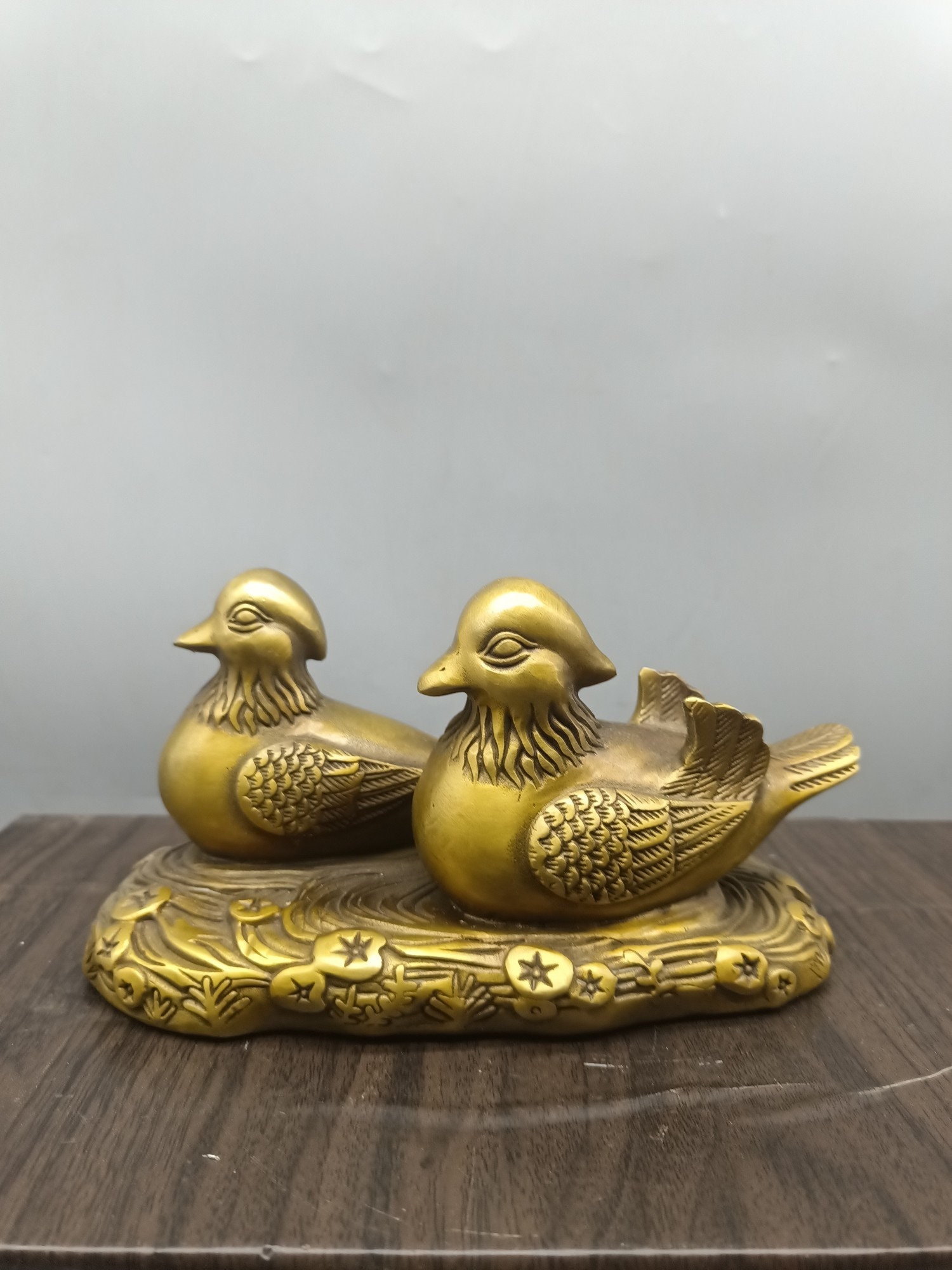 Chinese Antique Pure Copper Carving Mandarin Duck Brass Statue - Etsy