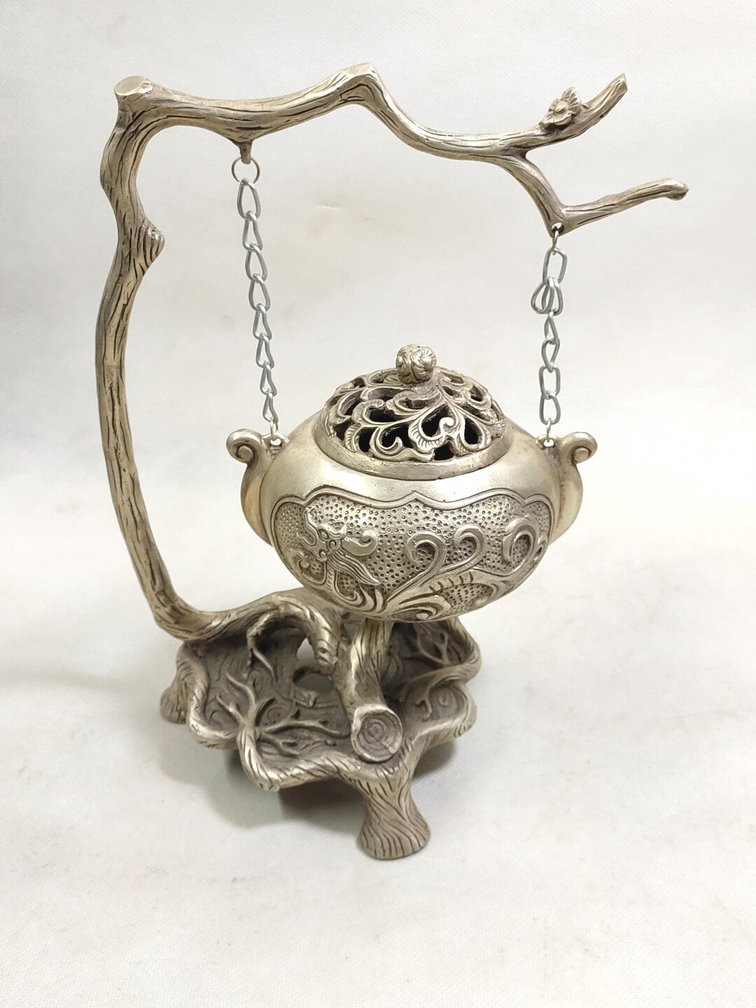 Chinese Antique Statue of Pure Copper Hanging Censer,pure Hand Carved ...