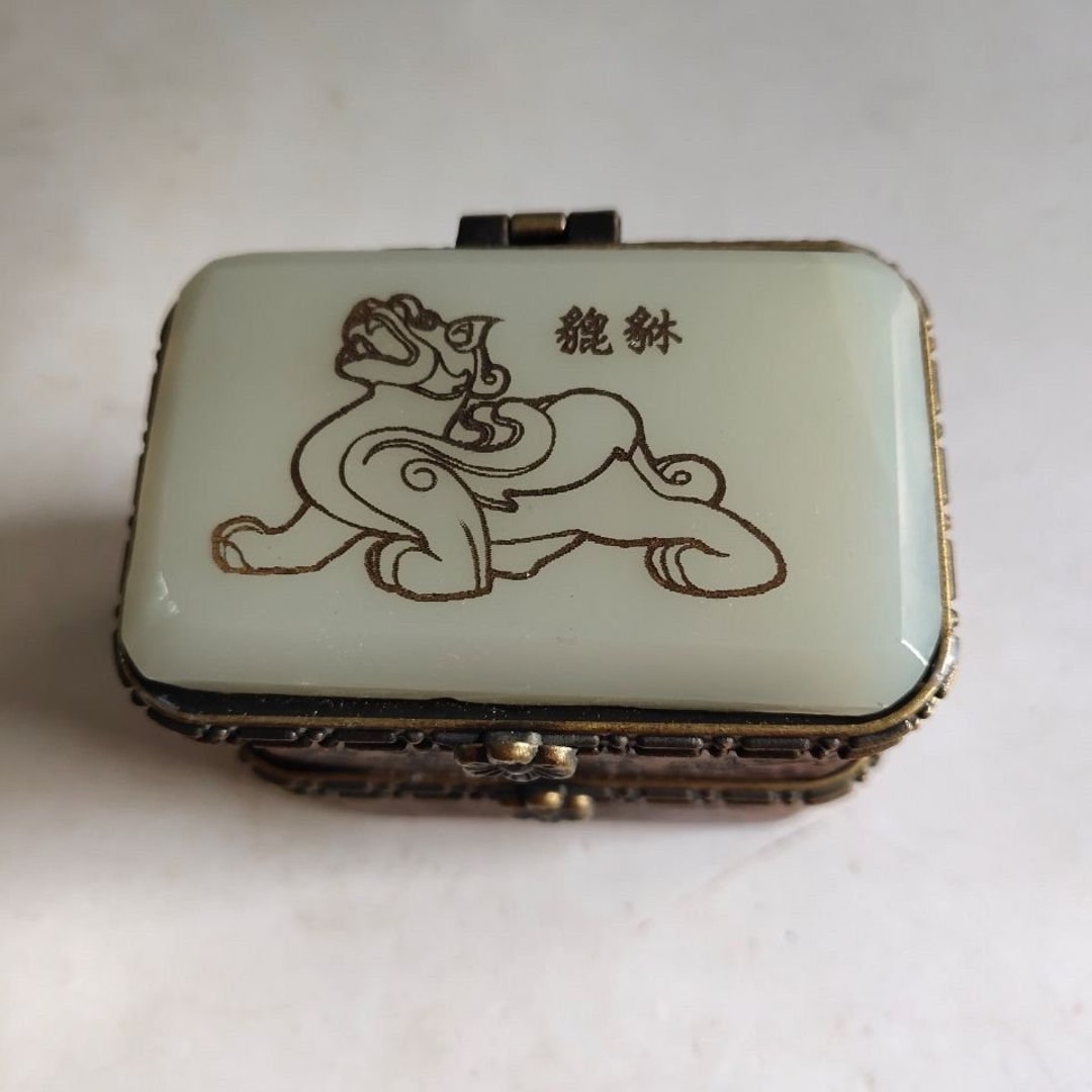 Ancient Chinese Antique Natural Bone Box, Pure Hand-made, Painted ...
