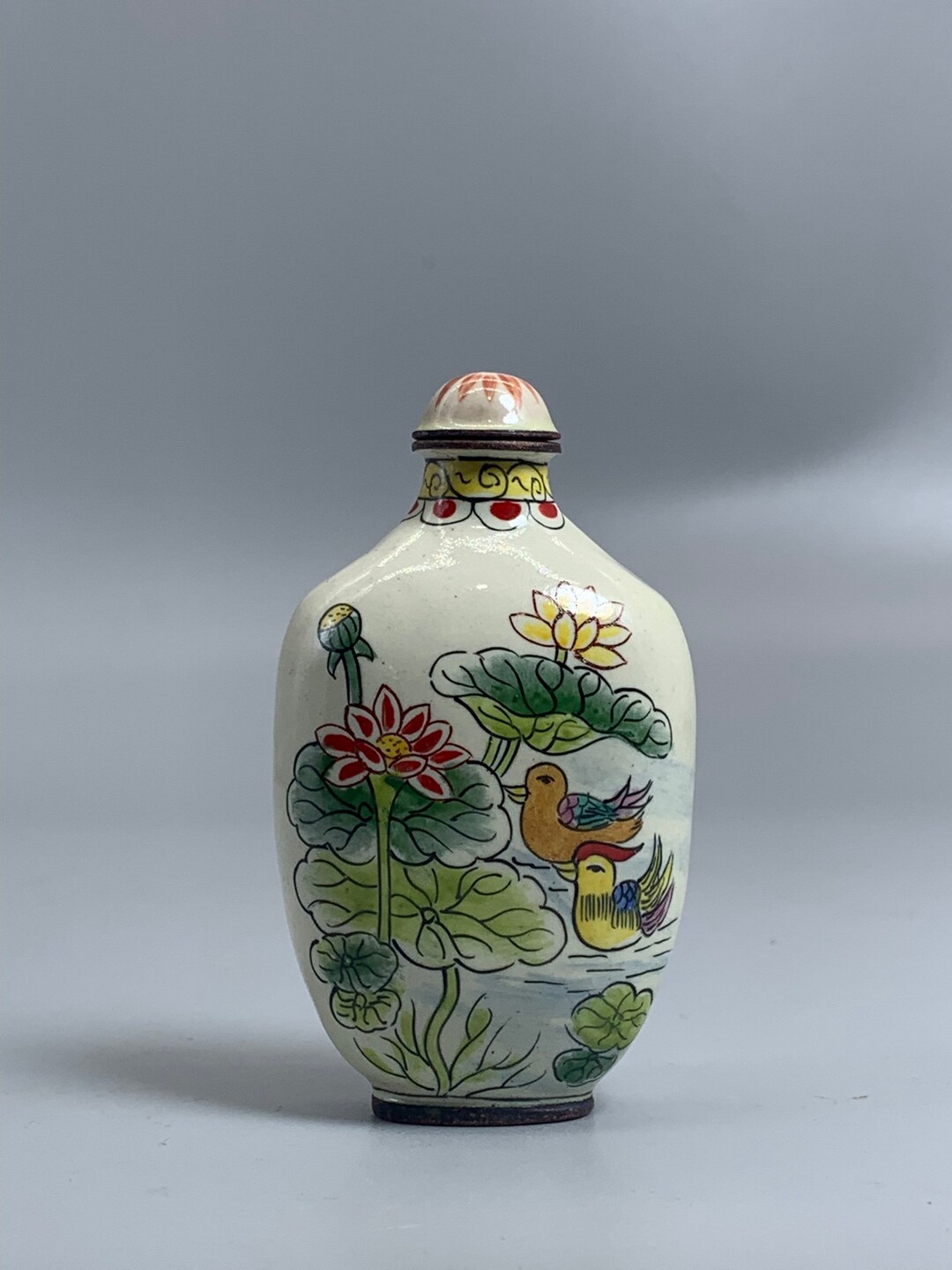 Cloisonne Filigree Enamel Colored Lotus Mandarin Duck Pattern Small ...