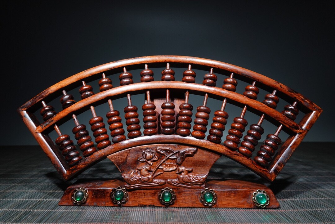 Chinese Antique Pure Hand Carved Rosewood Ruyi Abacus Screen Statue ...