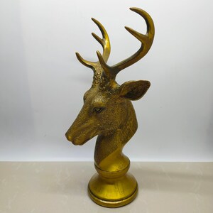 Chinese Pure Hand-carved Pure Copper Brass Deer Head Ornaments ...