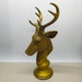 Chinese Pure Hand-carved Pure Copper Brass Deer Head Ornaments ...