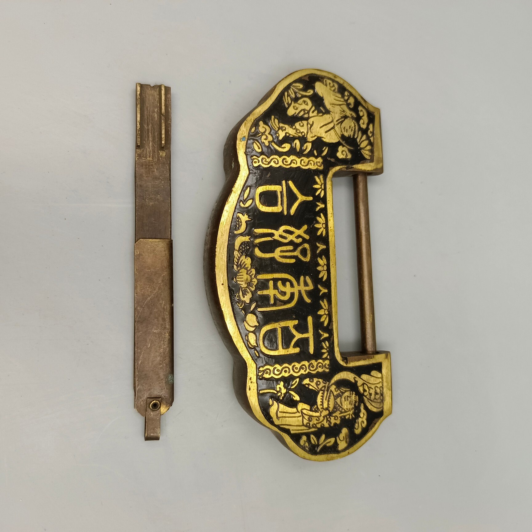 Chinese Antique Pure Hand-carved Copper Lock Yuanbao Copper - Etsy