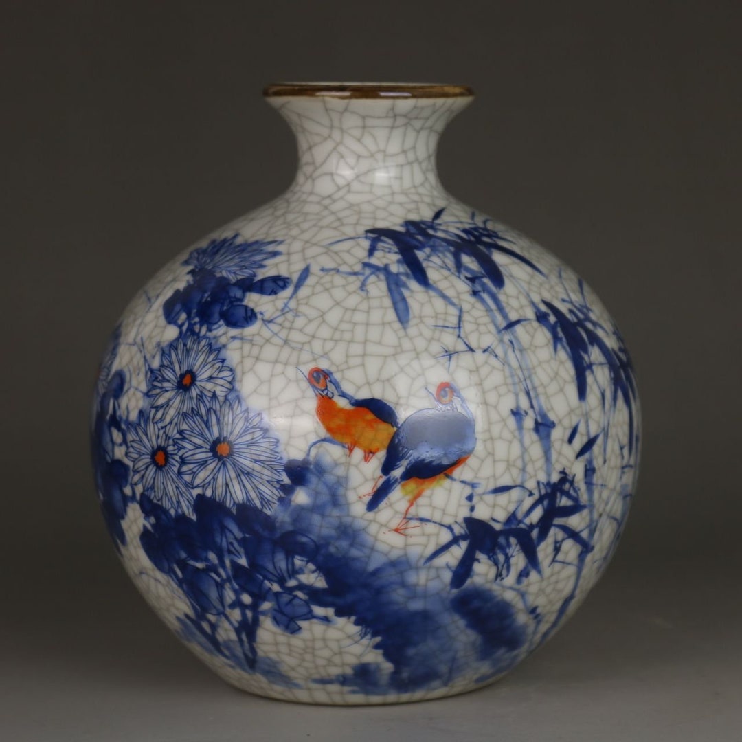 Collect Blue and White Porcelain Hand-painted Flowers and Birds Pattern ...