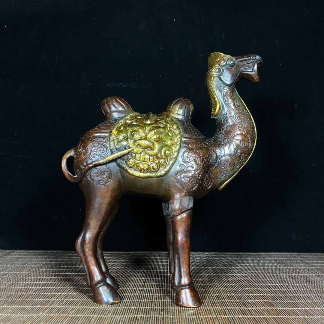 Chinese Antique Pure Hand-carved Large Pure Copper Camel Statue ...