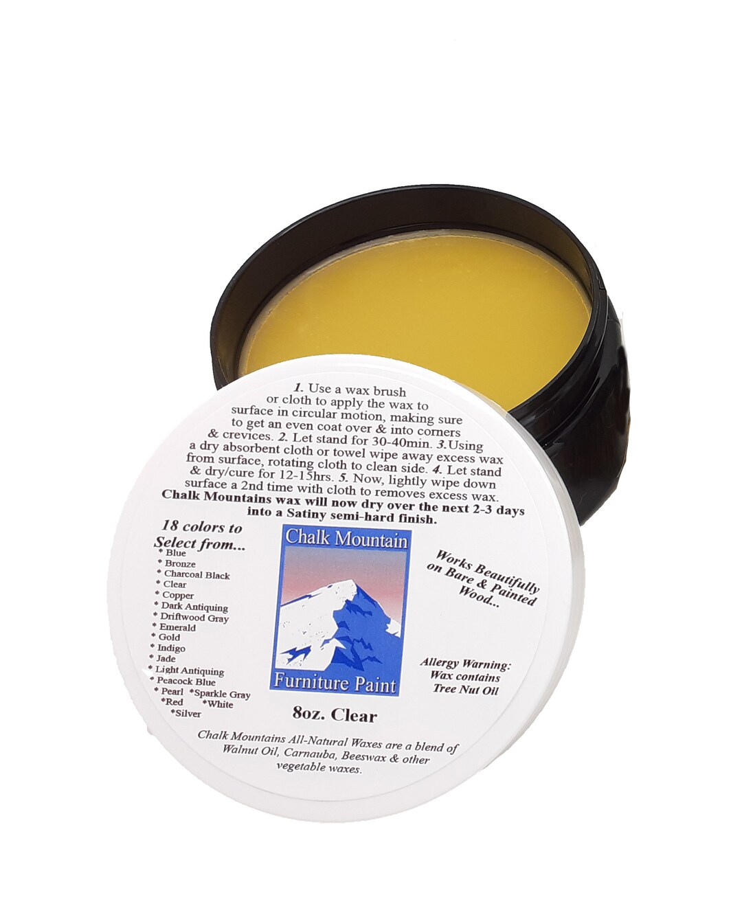 8oz Wood Furniture Clear Paste Finishing Wax Made in USA With All ...