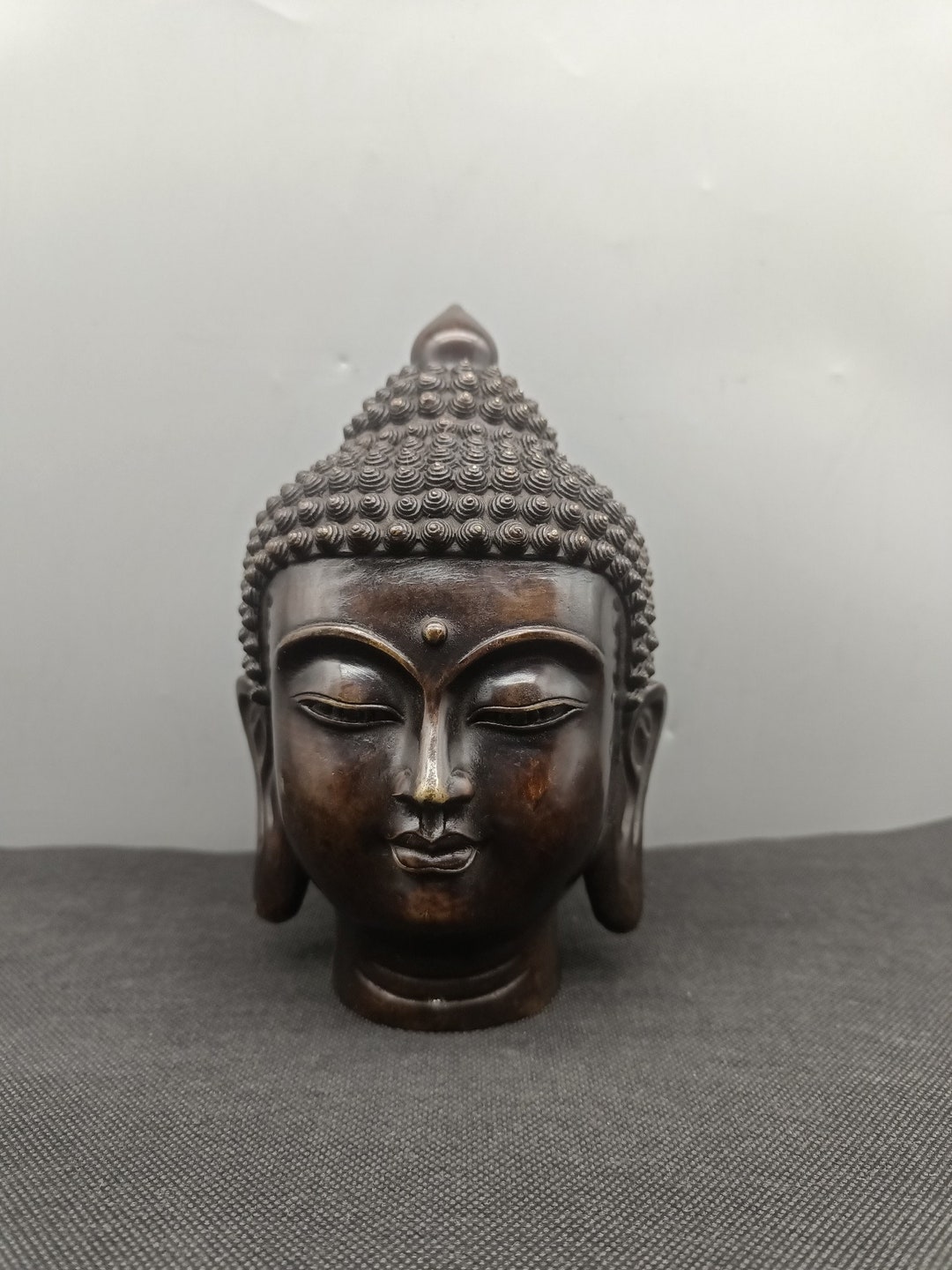 China's Pure Hand-carved Exquisite and Unique Pure Copper Buddha Head ...