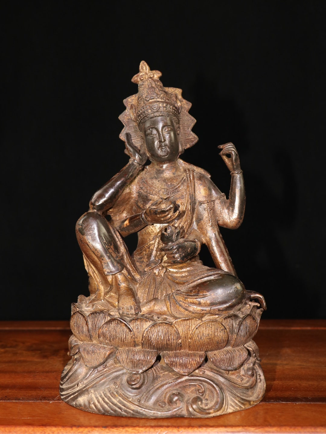 Chinese Pure Hand-carved Exquisite and Rare Pure Copper Mud Gold ...