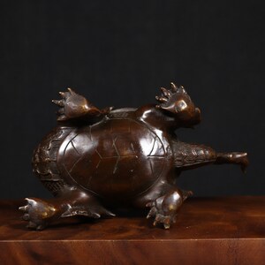Chinese Antique Pure Copper Bagua Dragon Turtle Statues Are Hand Carved ...
