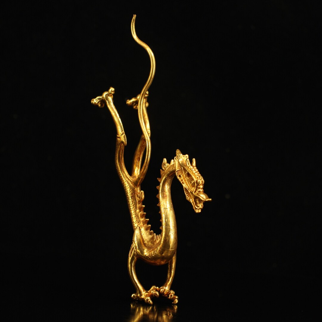 Chinese Statue Pure Copper High Relief Craftsmanship Gilt Handstand ...