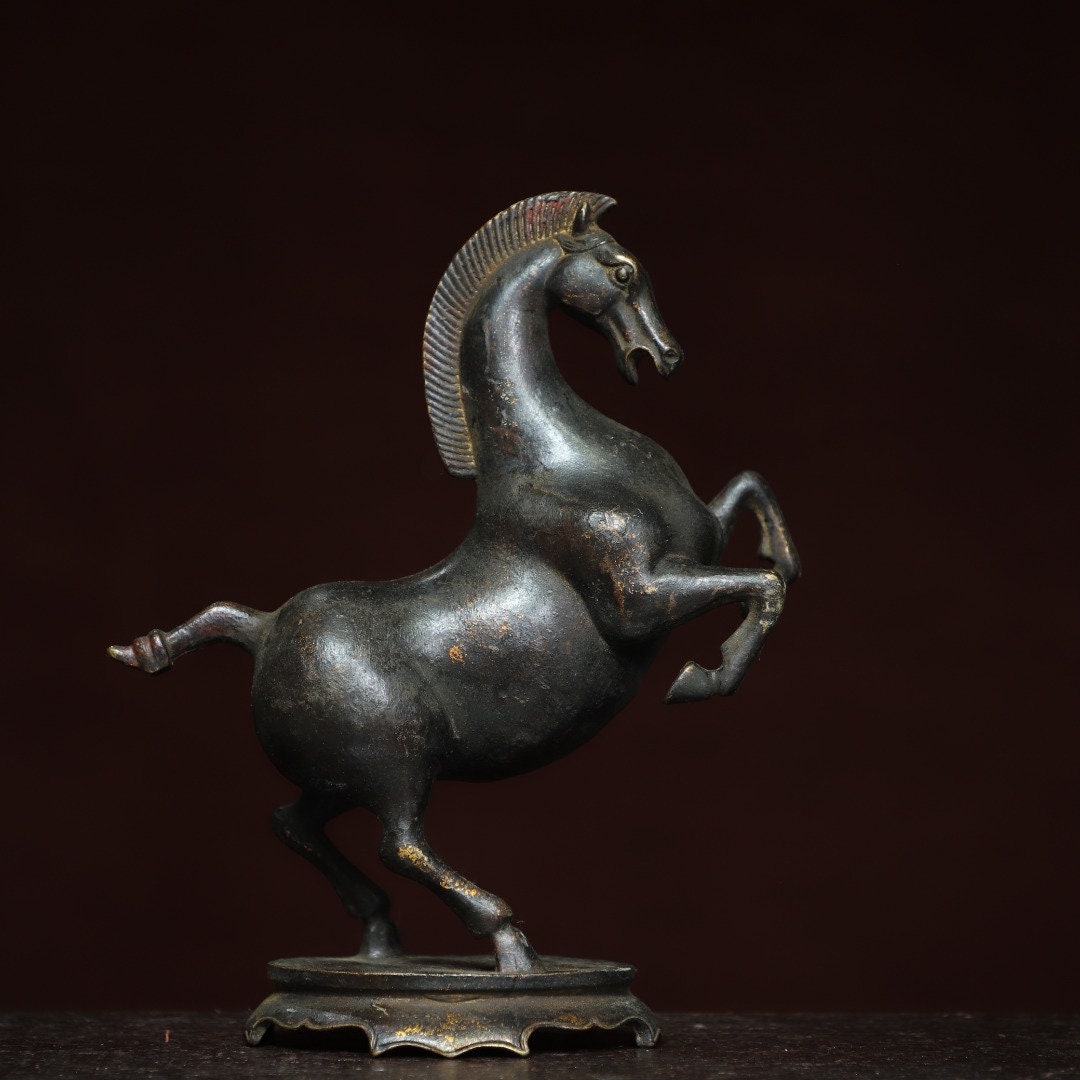 Chinese Antique Exquisite and Unique Pure Copper Tang Horse Statue ...