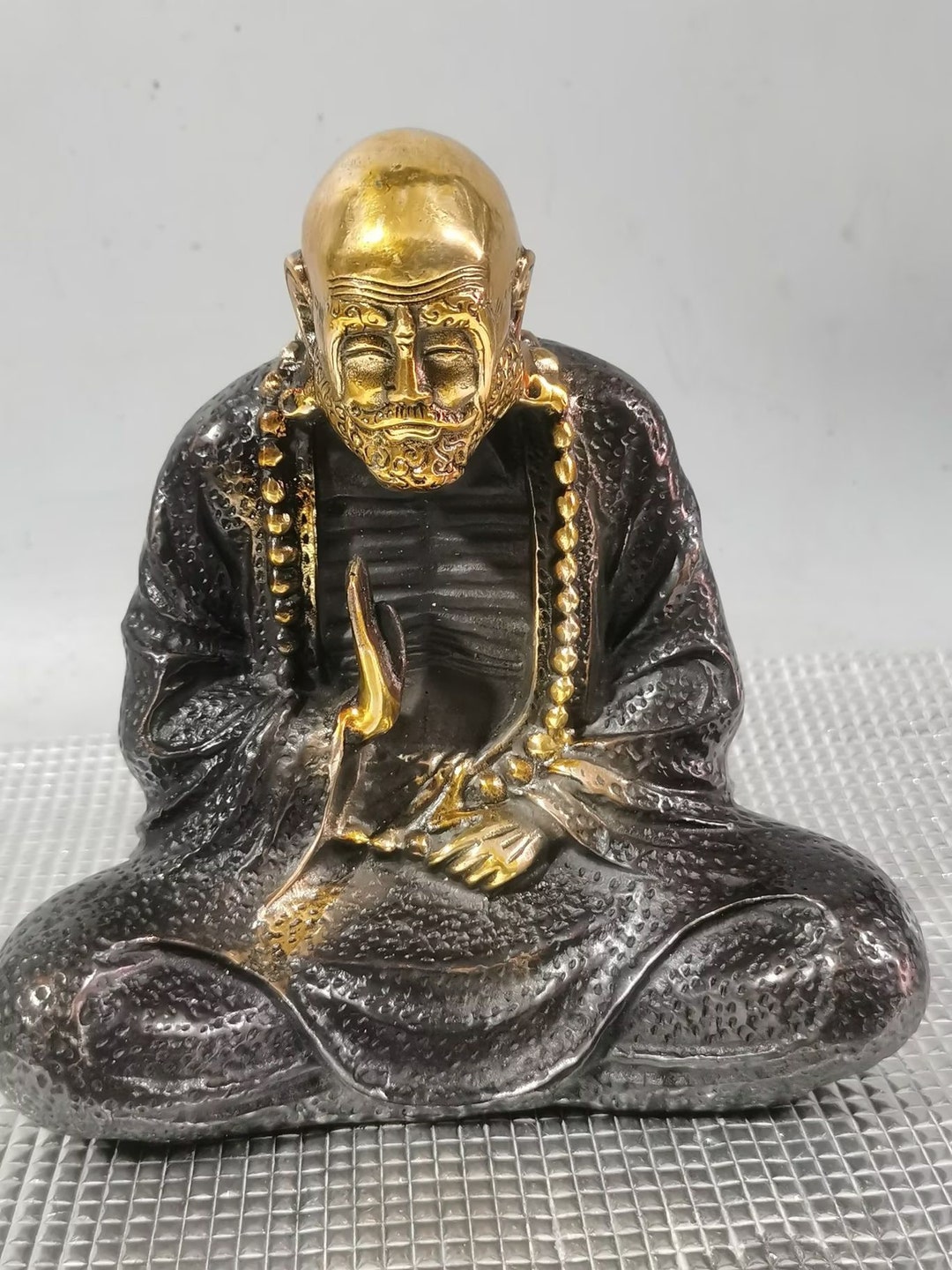 Chinese Pure Hand-carved Exquisite and Unique Pure Copper Gilt ...