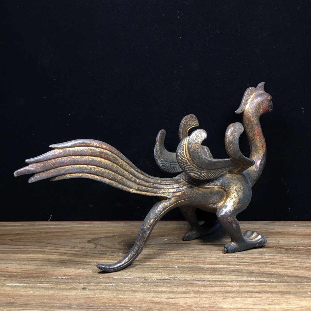 Chinese Hand Carved Exquisite and Unique Pure Copper Exquisite Phoenix ...