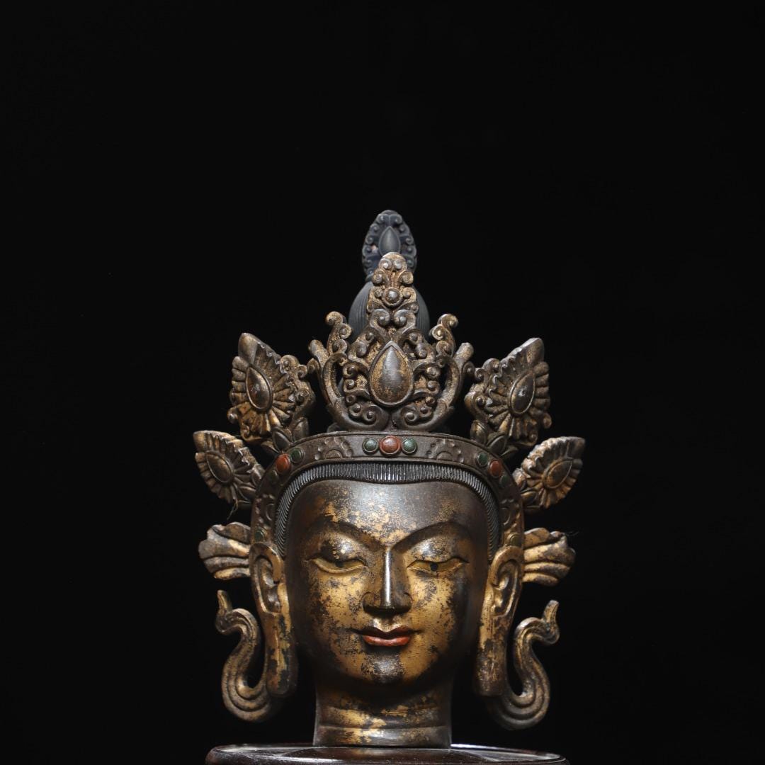 Chinese Antique Collection Handmade Carved Bronze Buddha Statue ...