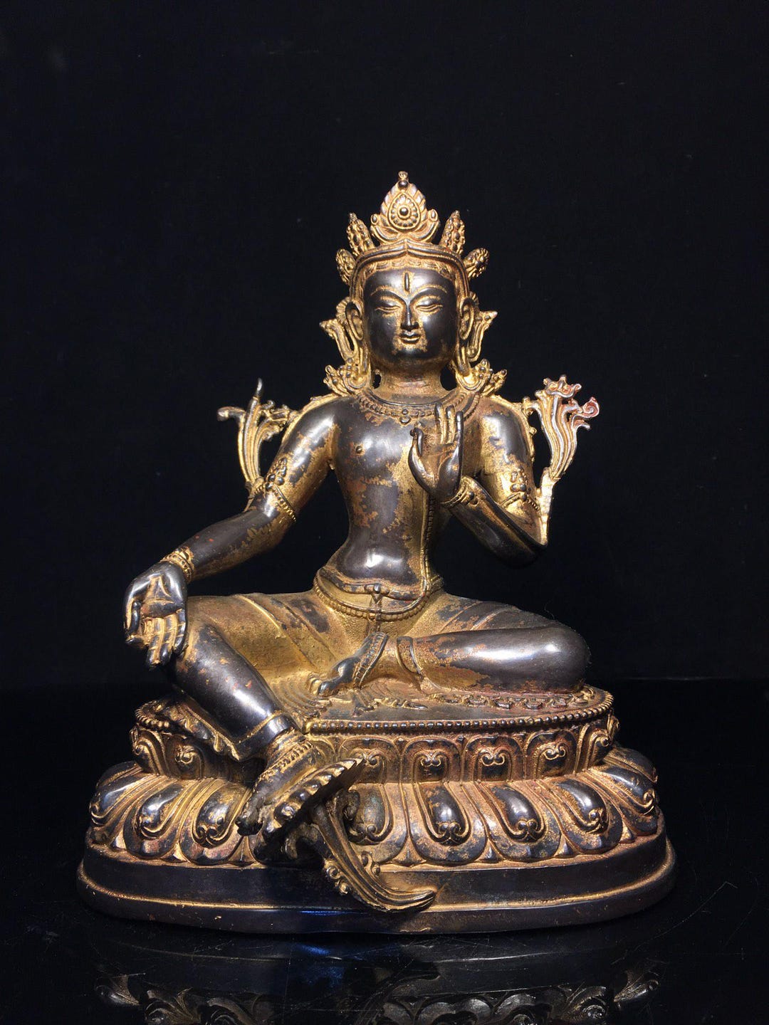 Chinese Pure Hand-carved Exquisite and Unique Pure Copper Bronze Statue ...