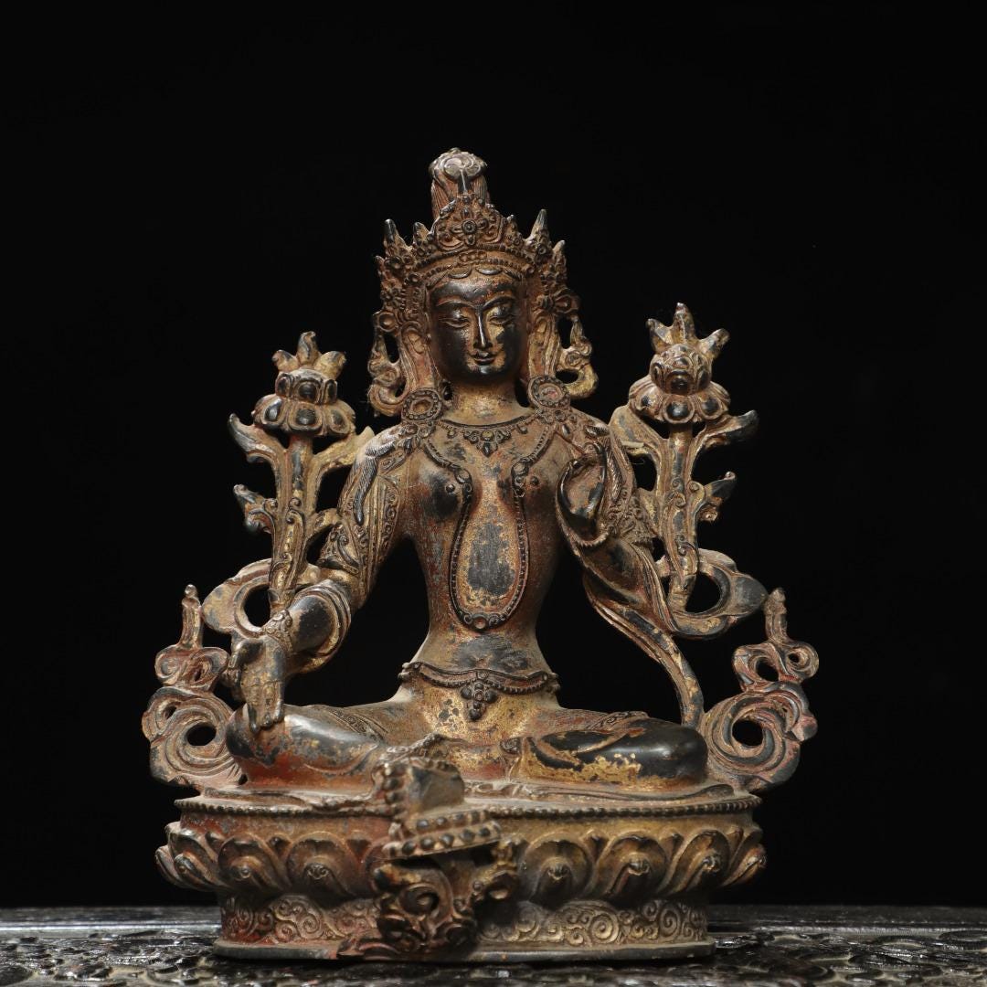 Chinese Pure Hand-carved Exquisite and Unique Pure Copper Bronze Statue ...