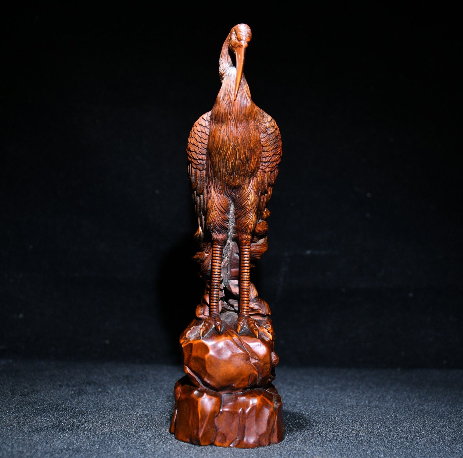 Collect Hand Carved Exquisite and Unique Natural Boxwood Crane Statue ...