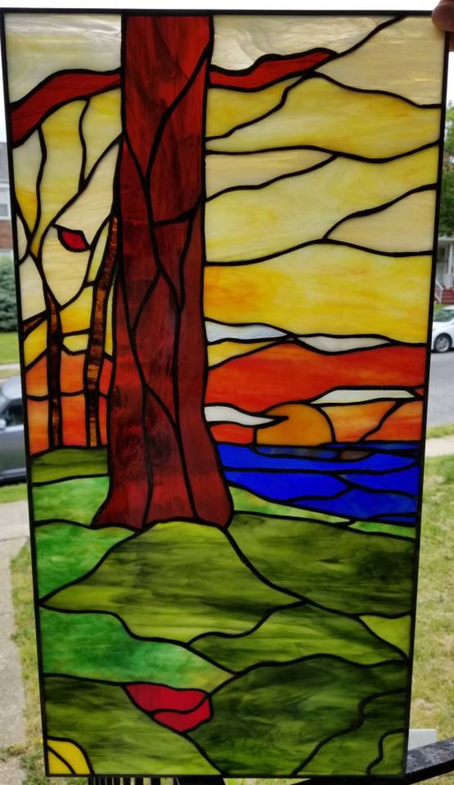 Autumn Scene Stained Glass - Etsy