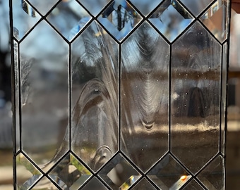 Handcrafted Clear Beveled Glass Window Panel 11" X 33" - Etsy