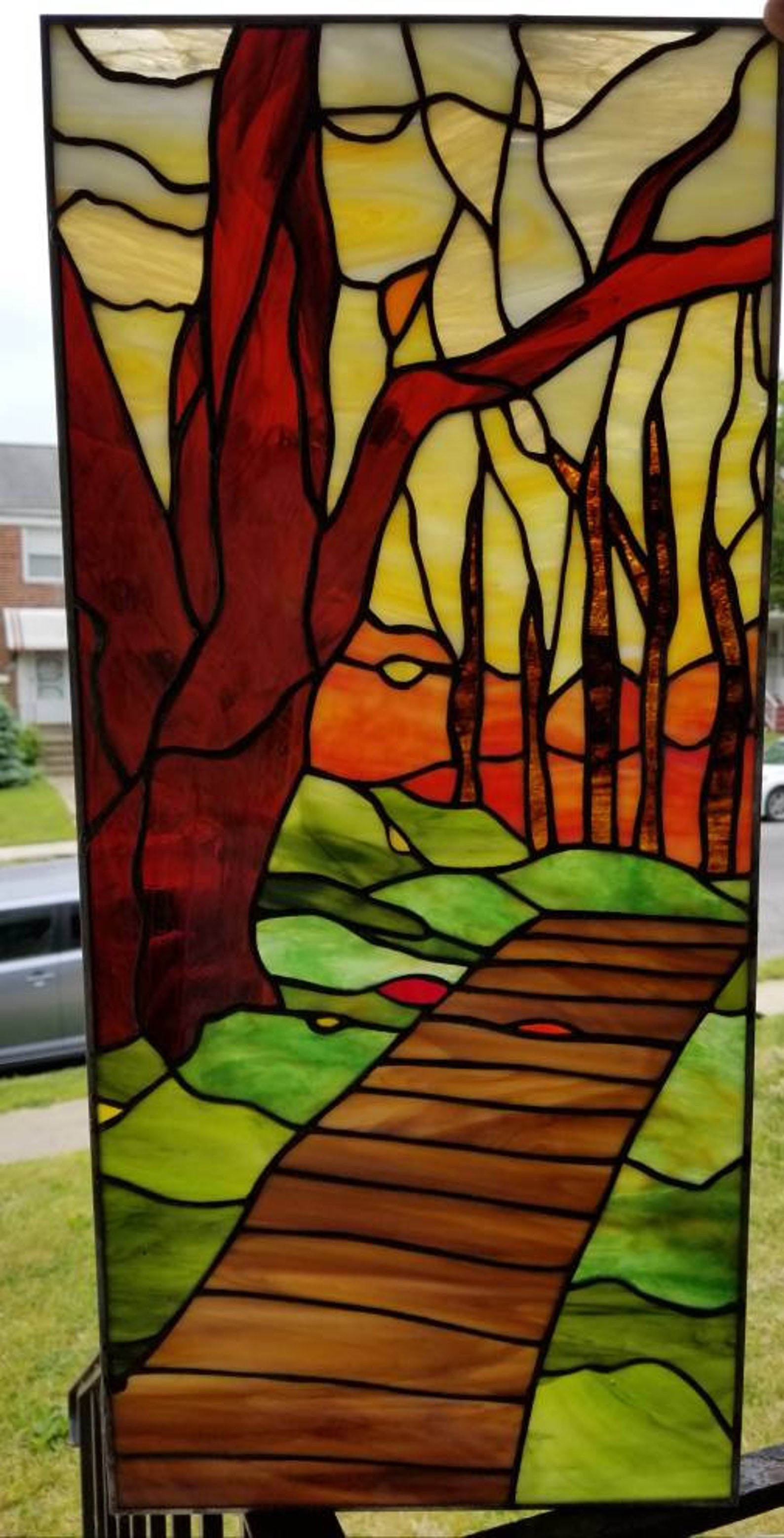 Autumn Scene Stained Glass - Etsy
