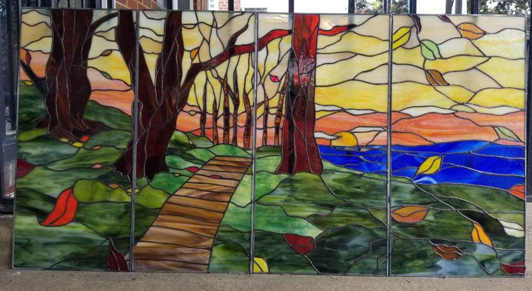 Autumn Scene Stained Glass - Etsy