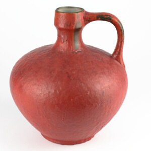 Ruscha Vulkano, Red Ceramic Vase, West German Pottery, Mid Century ...