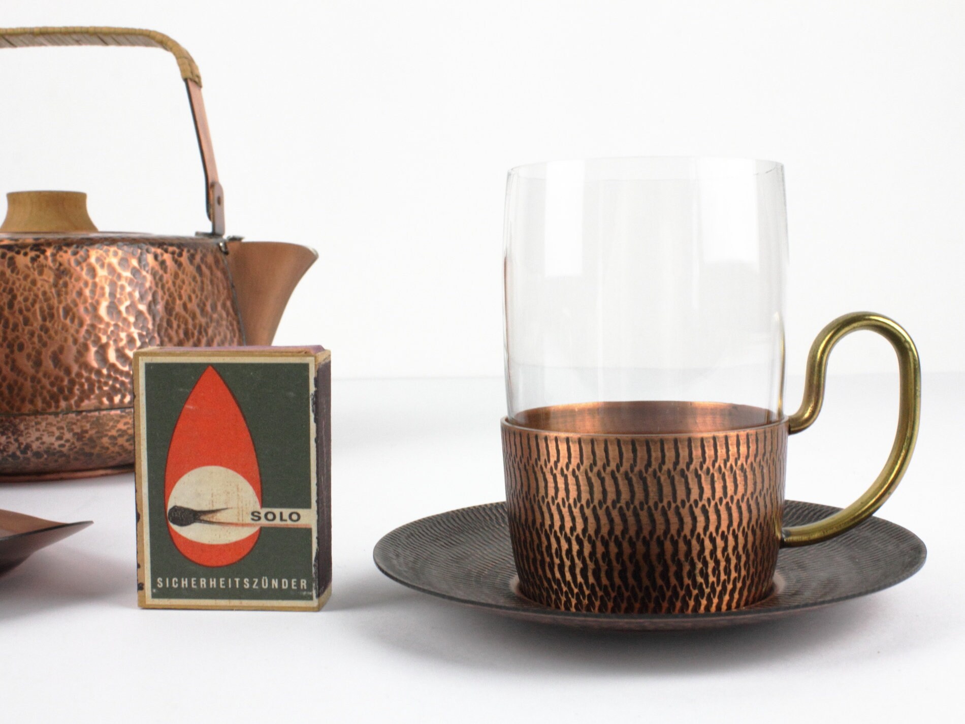 Vintage Copper Tea Set 12 Persons 12 Tea Cups Tea Pot - Etsy