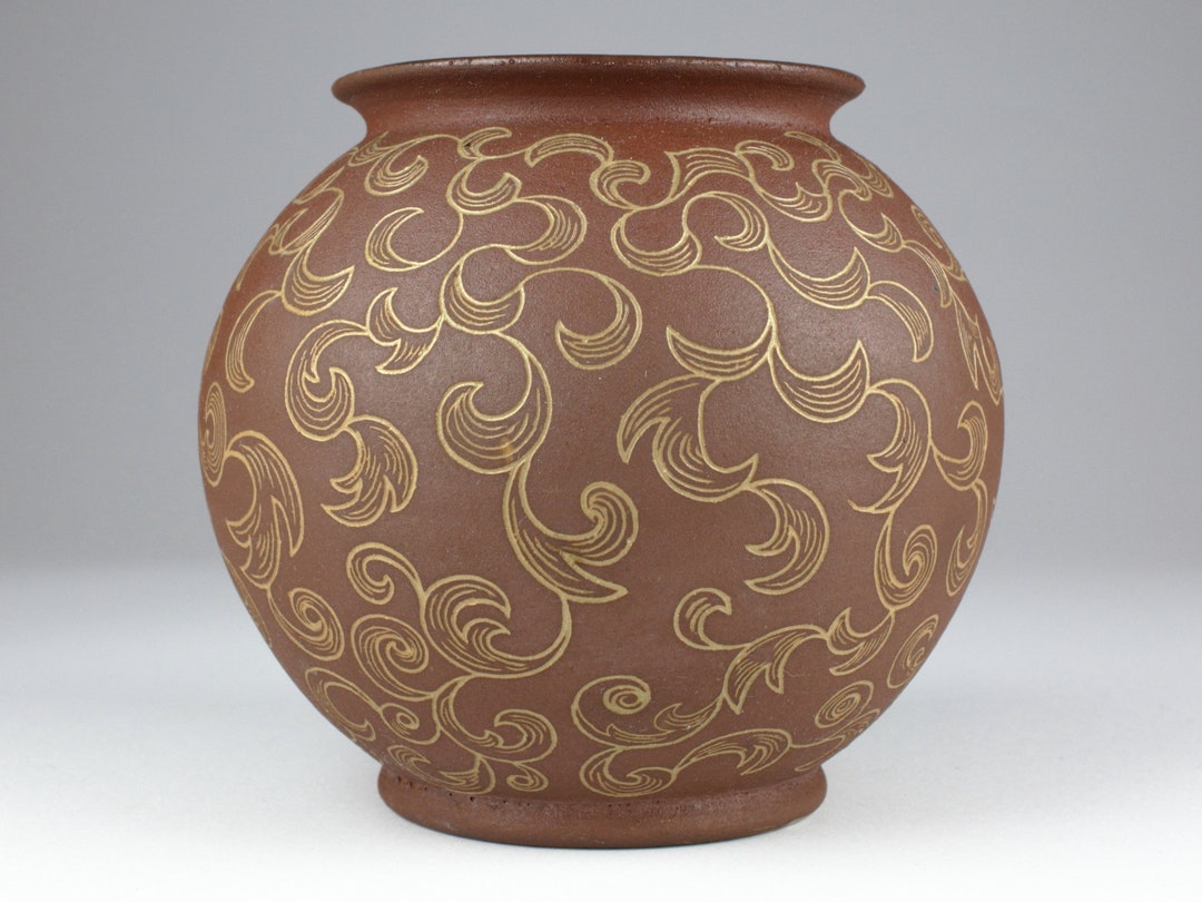 Waldenburg Studio Ceramic Vase, East German Pottery, Mid Century, Brown ...