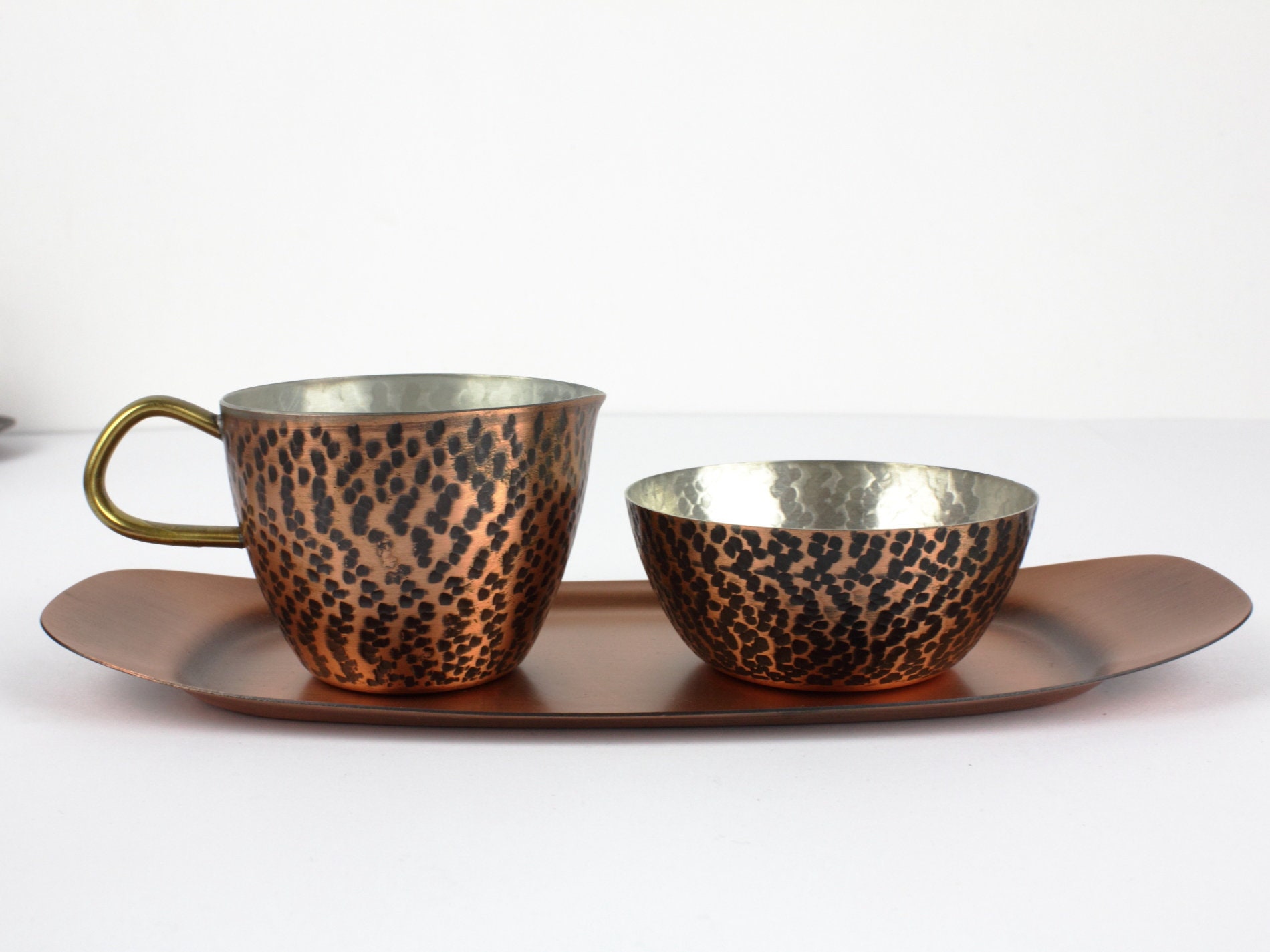 Vintage Copper Tea Set 12 Persons 12 Tea Cups Tea Pot - Etsy