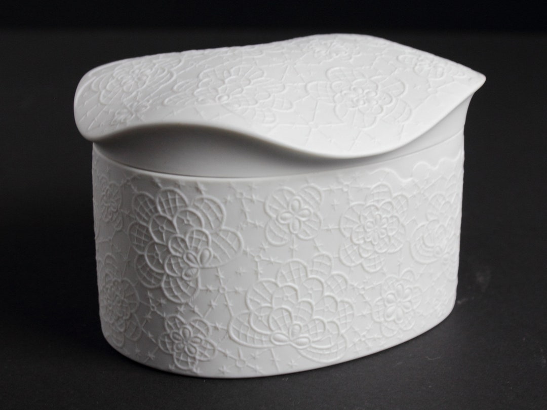 Kaiser Bisque Porcelain Can With Cover Porcelain Box With Lid, Op Art ...