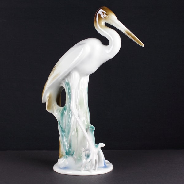 Ceramic Crane Figurine - Etsy