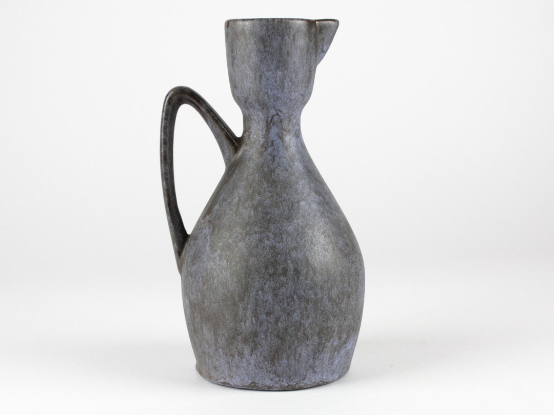 Ceramano Umbria Vase, Mid Century West German Pottery, Blue Gray Glaze ...