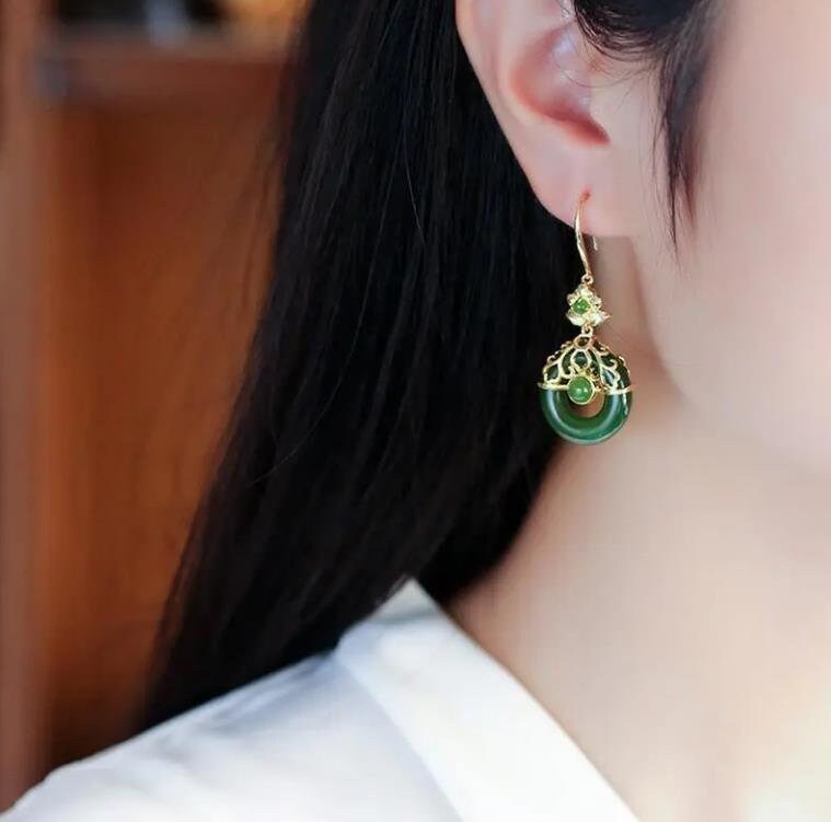 Free Shipping Natural AAA Green Jadeite Jade Inlaid 925 - Etsy