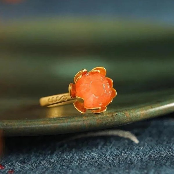 Red Jade Ring - Etsy