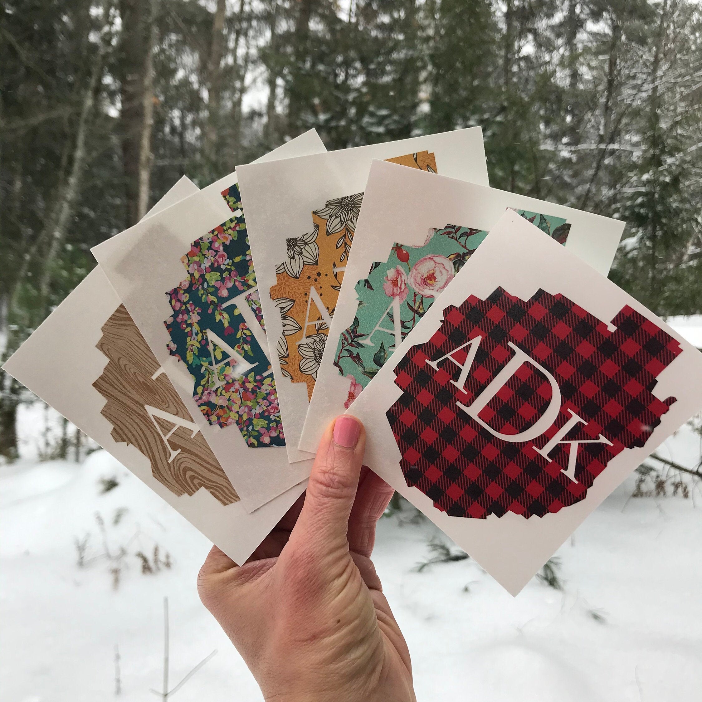 ADK SOLID / Adirondack Silhouette Monogram Vinyl Decal / | Etsy