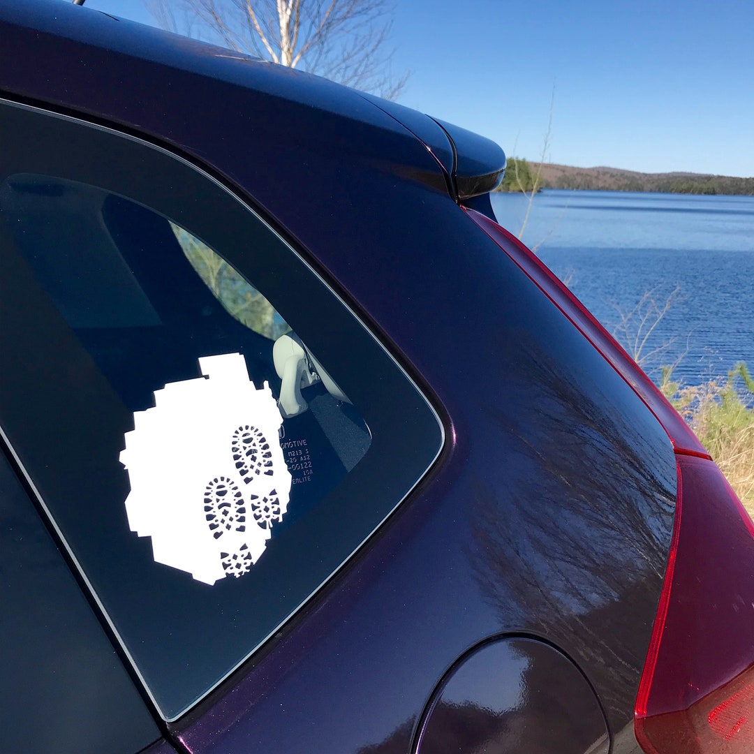 Hiking Boots Adk Silhouette Decal / Hiking Decal / Mountain Decal ...