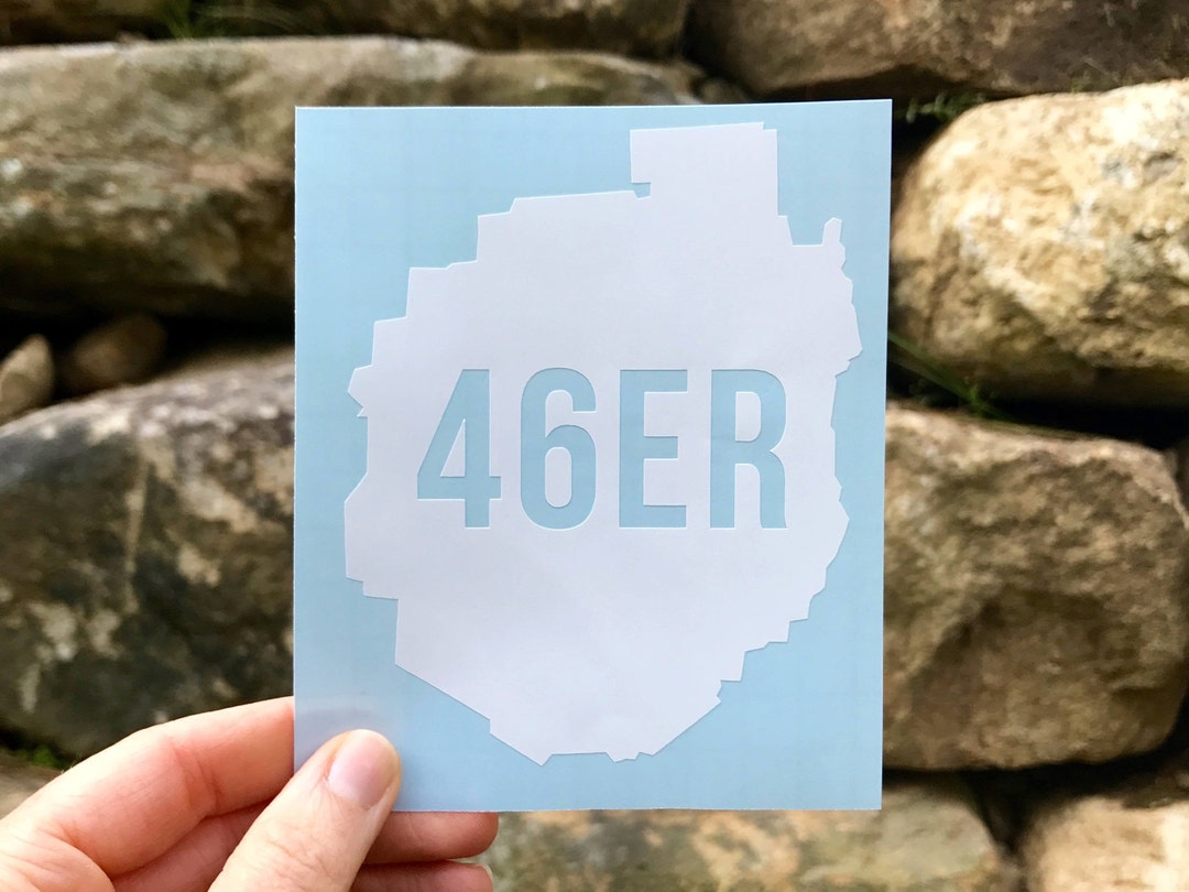 46ER Decal / ADK Silhouette Decal / Hiking Decal / Mountain Decal ...