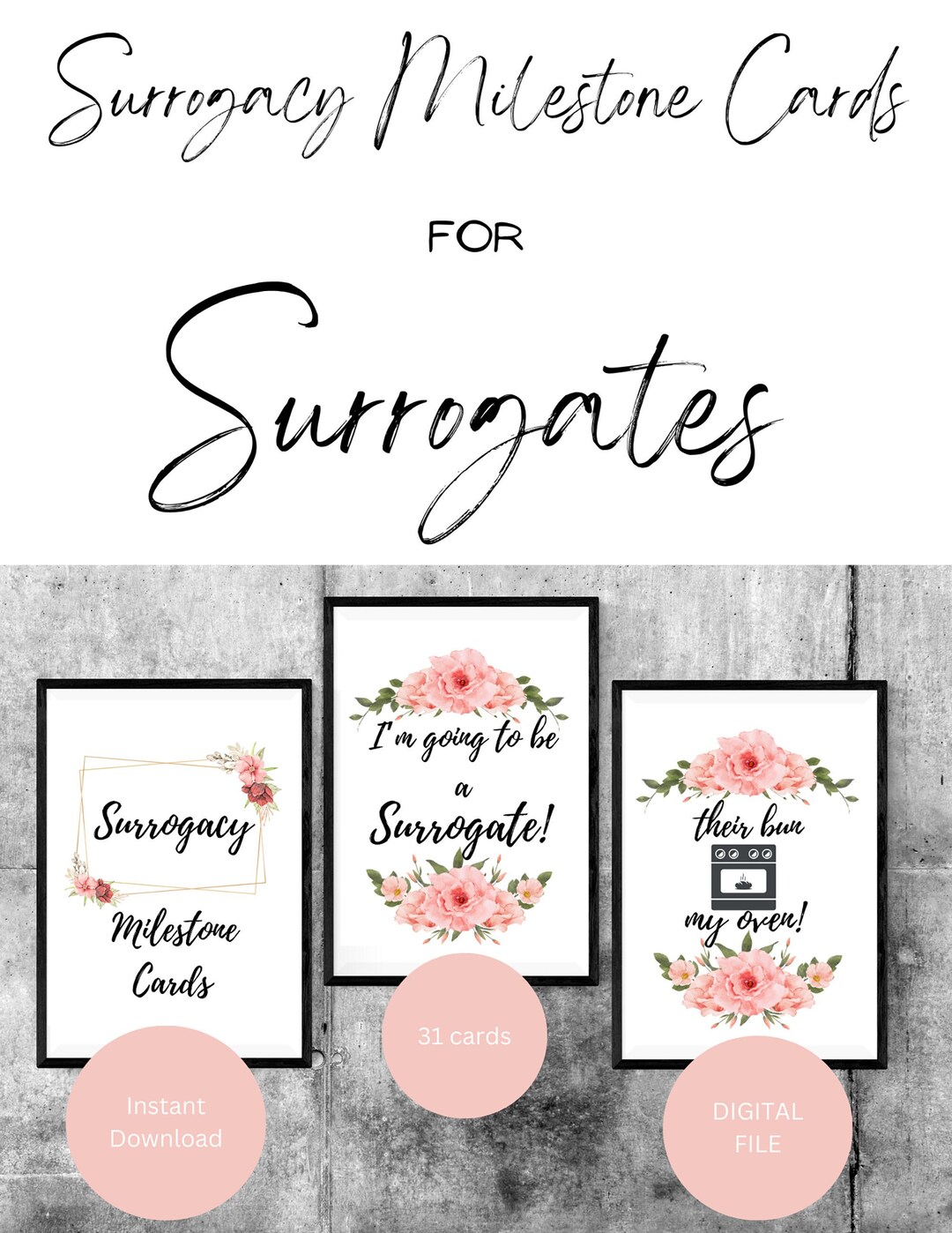 Surrogacy Milestone Cards for Surrogates | Surrogacy Milestone Cards ...