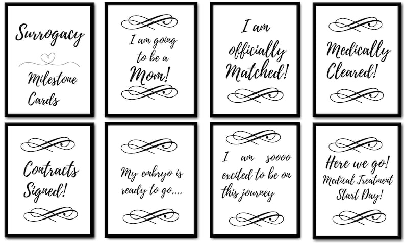 Surrogacy Milestone Cards | Surrogacy Milestone Cards for Intended Mom ...