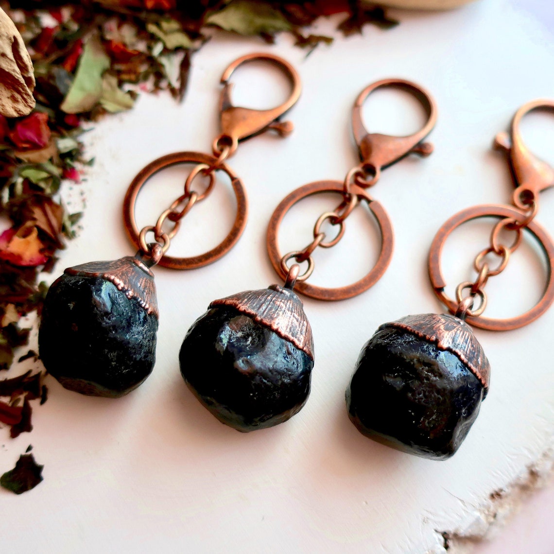 Apache Tear Copper Keychain Obsidian Keychain Apache Tear - Etsy